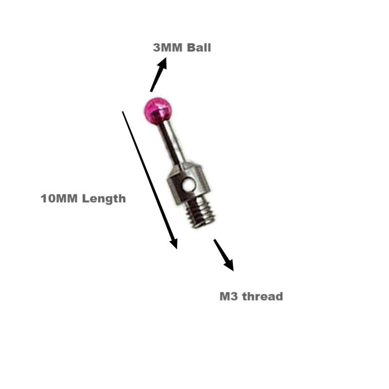 Cmm Touch Probe Stylus M3, 3/6mm Ruby Ball Tip , 10mm L Tungsten ...