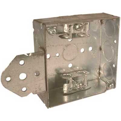 4 in. Square Box Welded 1-1/2 in. Deep with AC/MC/Flex Clamps and Three ...