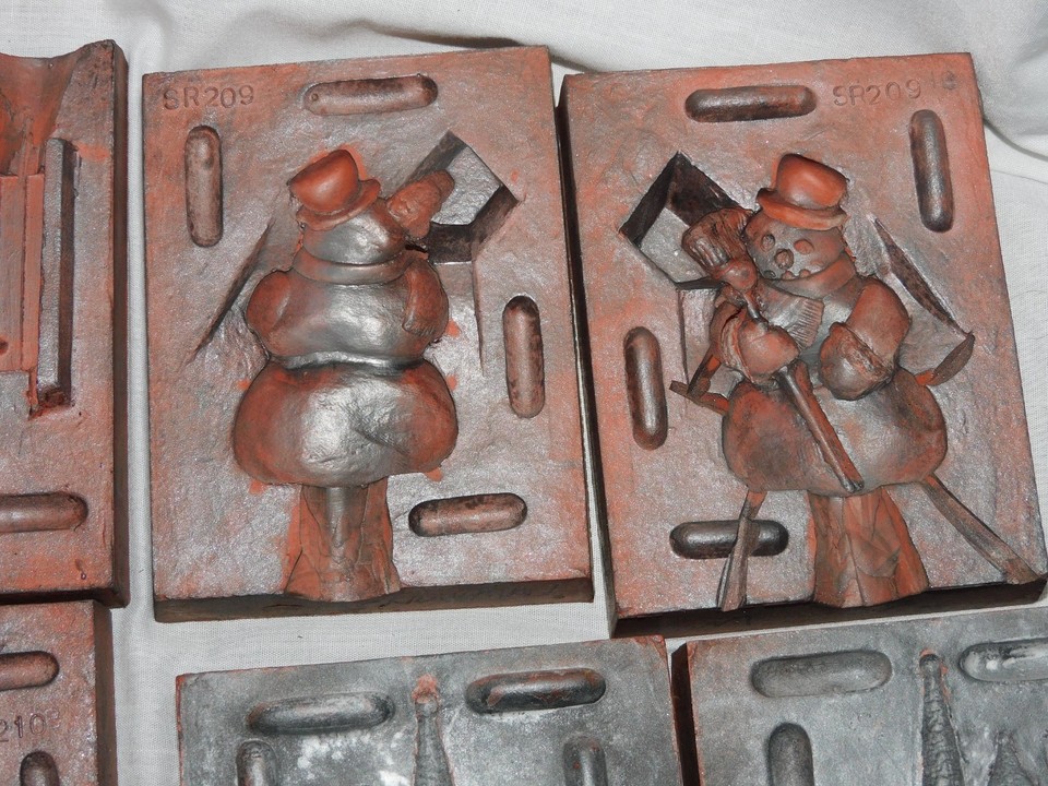 LOT OF 9 -VINTAGE LEAD TOY SOLDIER R&B RUBBER MOLDS - LOT #13A | eBay