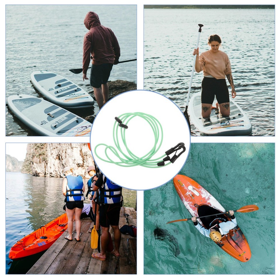 2 Pcs Kayak Paddle Rope Safety Leash Adjustable Bungee Cord Boat | eBay UK