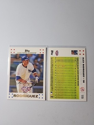 Alex Rodriguez 2007 Topps Opening Day 119 New York Yankees Baseball ...