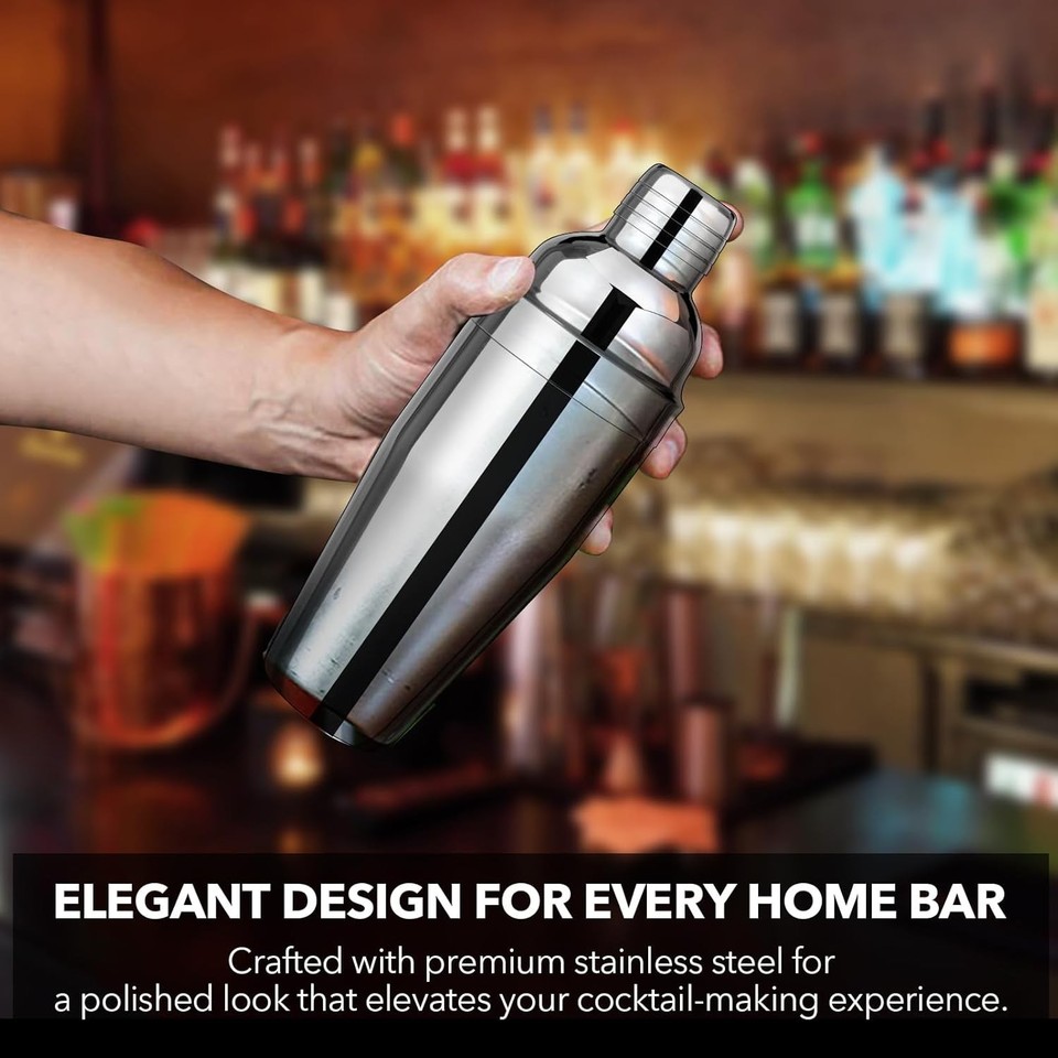 24 oz Cocktail Shaker Professional Martini Shaker Drink Shaker Built-in ...
