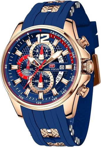 INNO MINI FOCUS Men's Watch Analog Quartz II Chronograph Gold & Blue | eBay