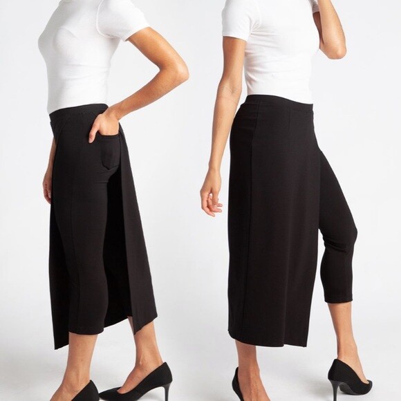 BETABRAND M The Sassiest Pants Capris Midi Skirt Overlay Stretchy Ponte ...