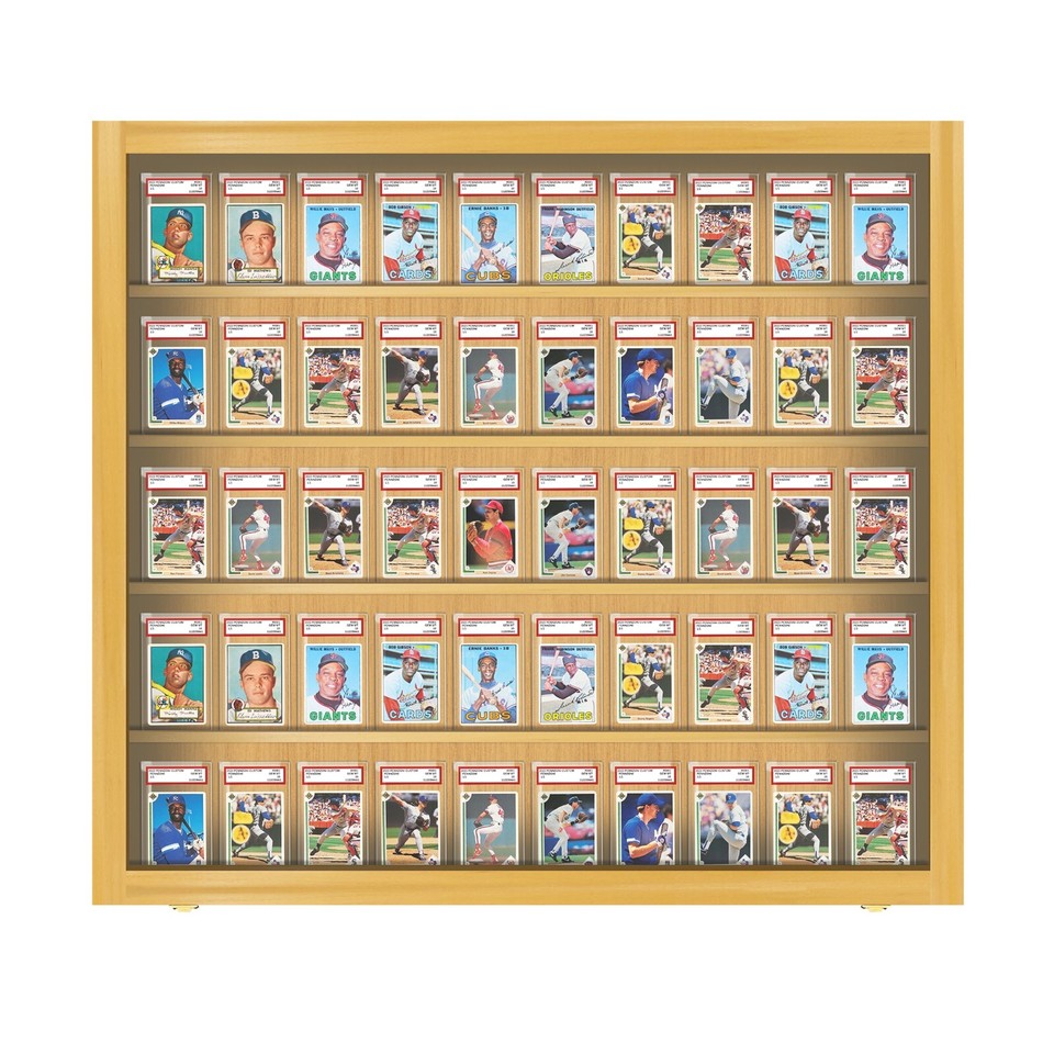 Baseball Card Display Case Sports Card Frame Lockable -Holds 50 PSA ...
