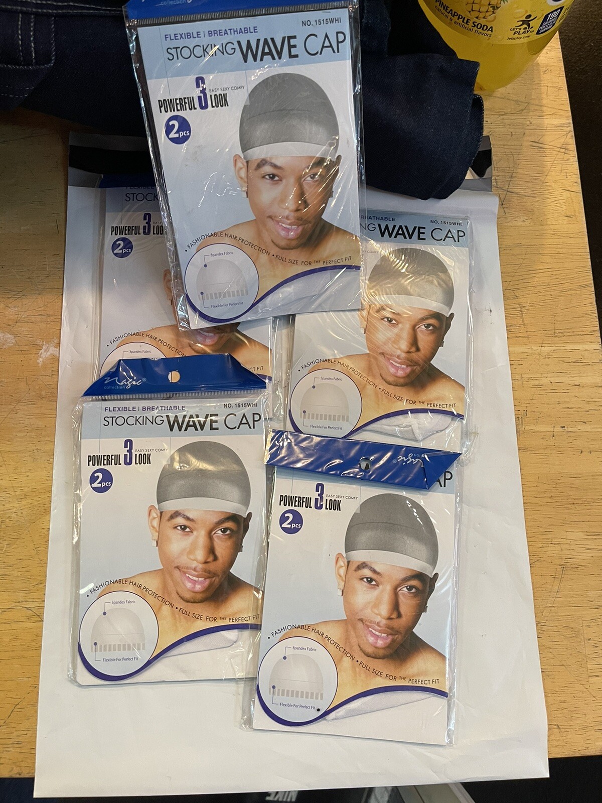 2 Pieces White Stocking Wave Cap Breathable Good Quality | eBay