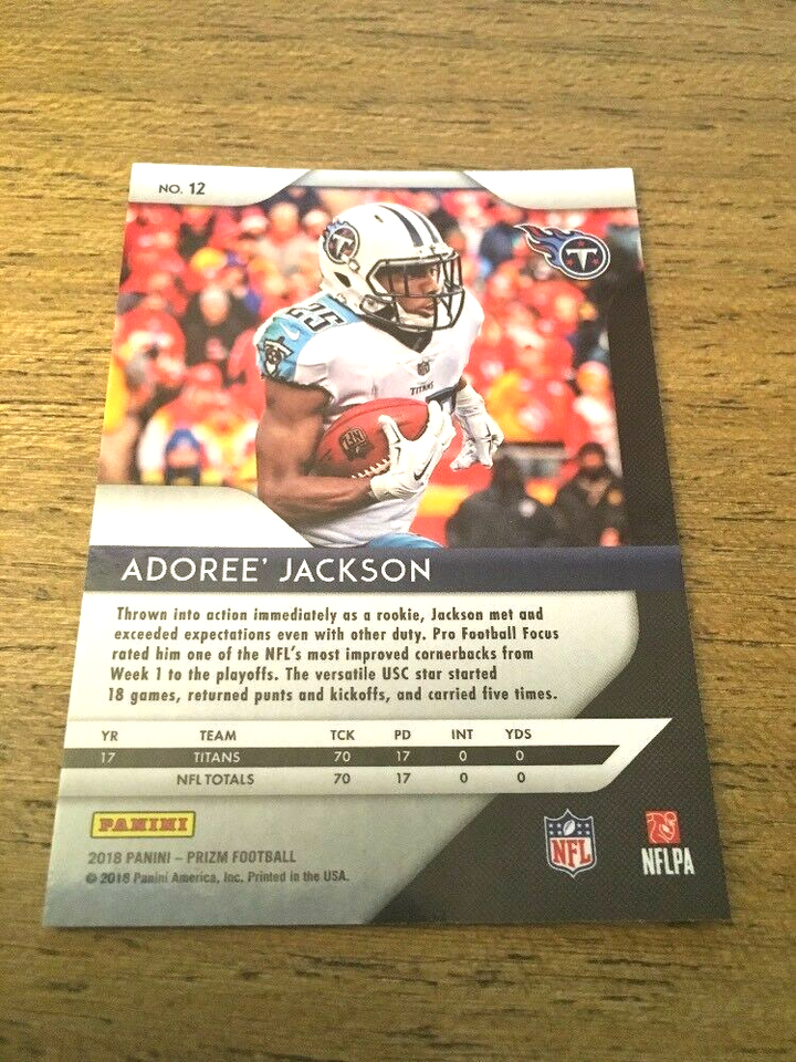 Adoree' Jackson Titans 2018 Panini Prizm #12 | eBay