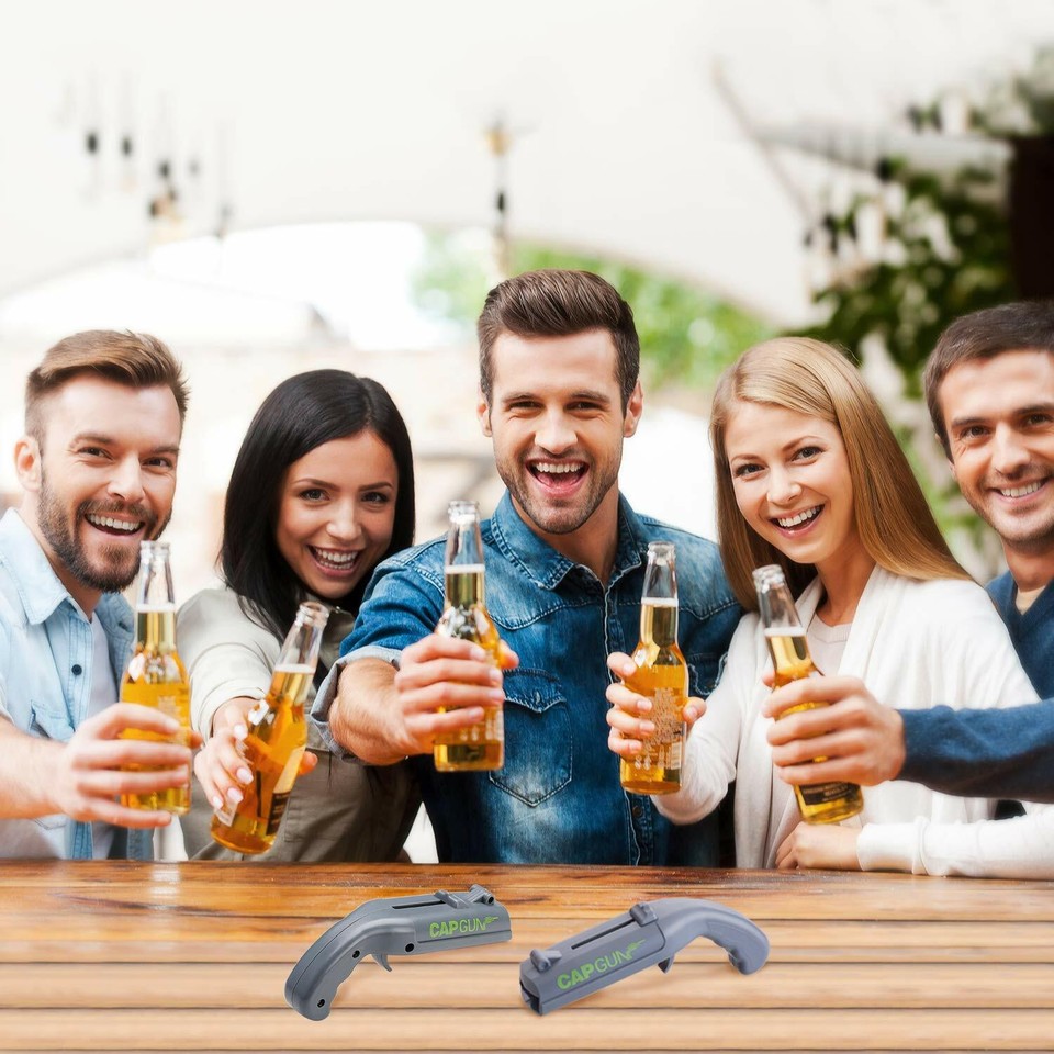 4 Pack Firing Cap Gun Launcher Shooter Bottle Opener Beer Cap Openers ...