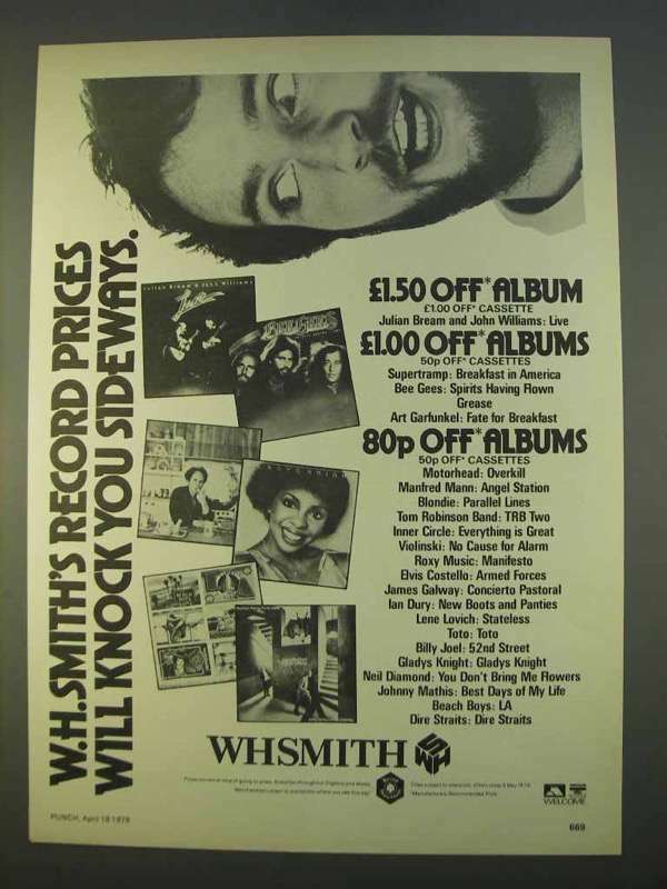 1979 WHSmith Record Albums and Cassettes Ad - Knock Sideways | eBay