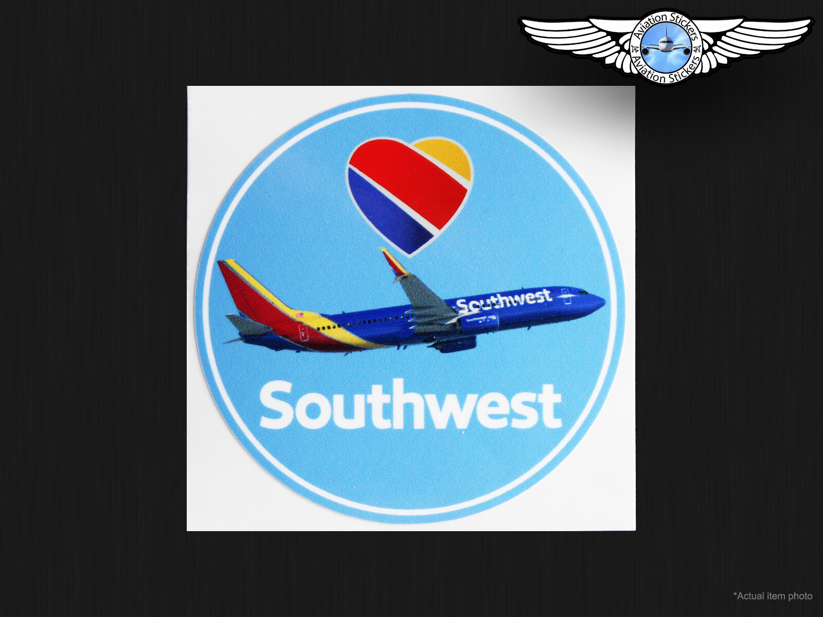 SOUTHWEST AIRLINES SOUTH WEST SWA ROUND AIRPLANE IN NEW LIVERY STICKER ...