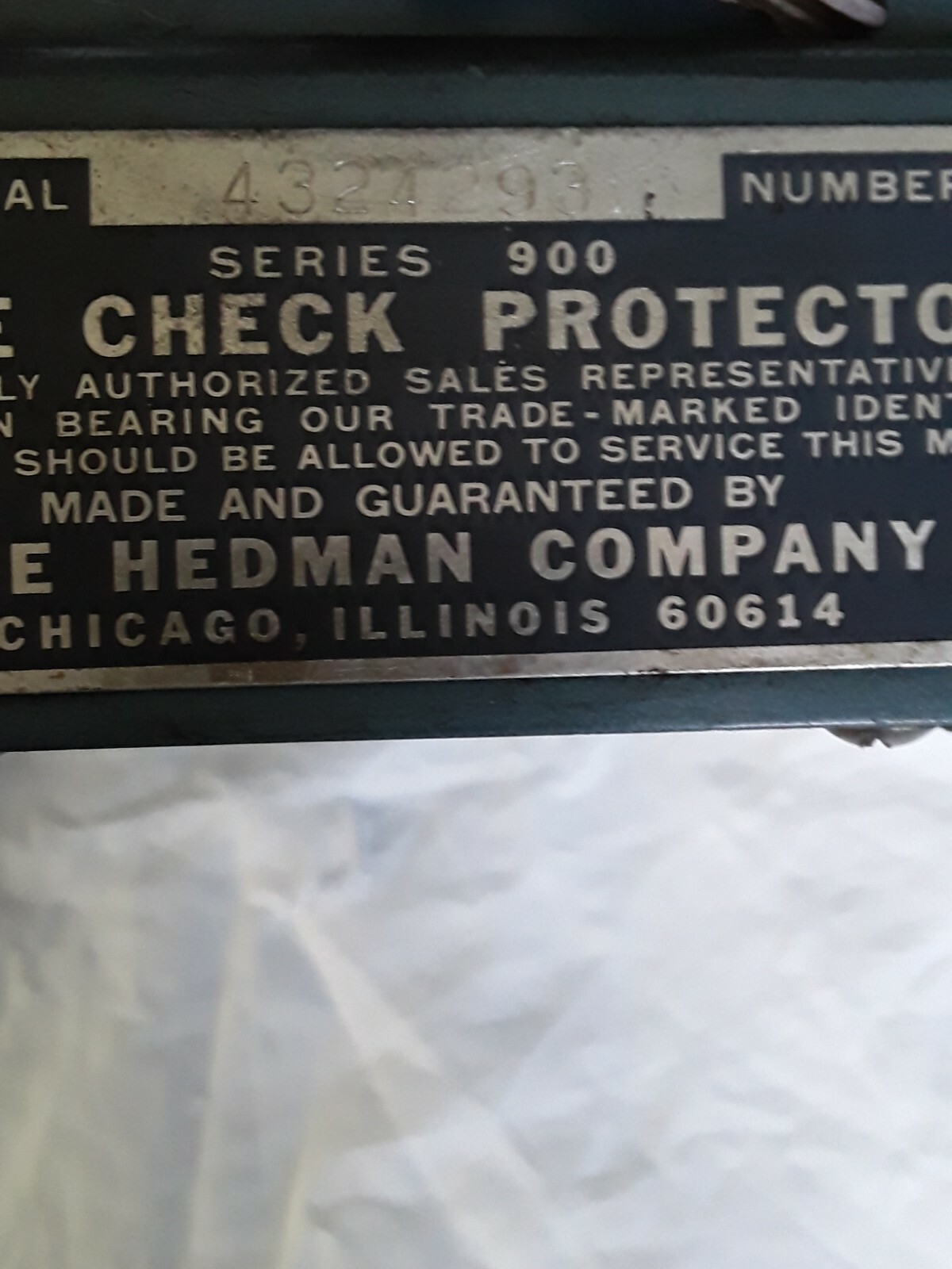 Vintage F&E Check Protector Series 900 Hedman Company with Keys | eBay