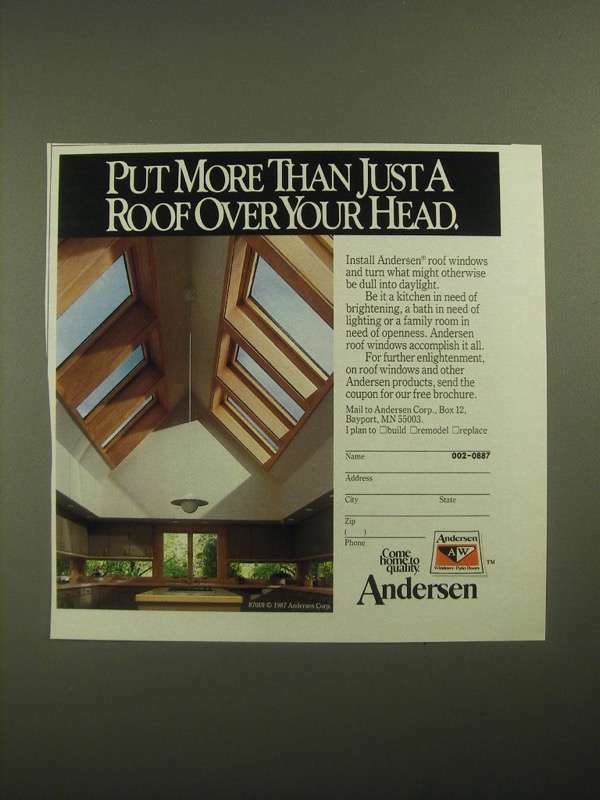 1987 Andersen Windows Ad - Put More Than Just a Roof Over Your Head | eBay