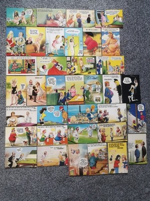 Job Lot Vintage Bamforth Seaside Comic Postcards Saucy Cardtoon Sunny ...