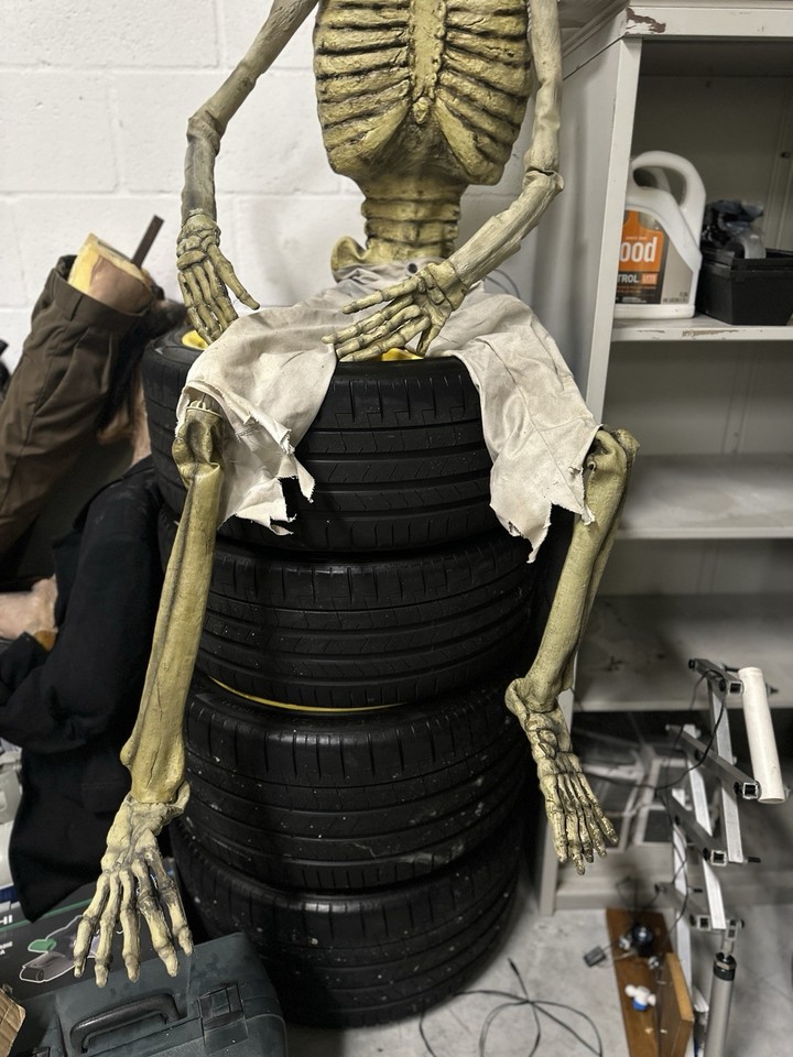 Spirit Halloween Animated Animatronic Life Size Bone Collector Skeleton ...