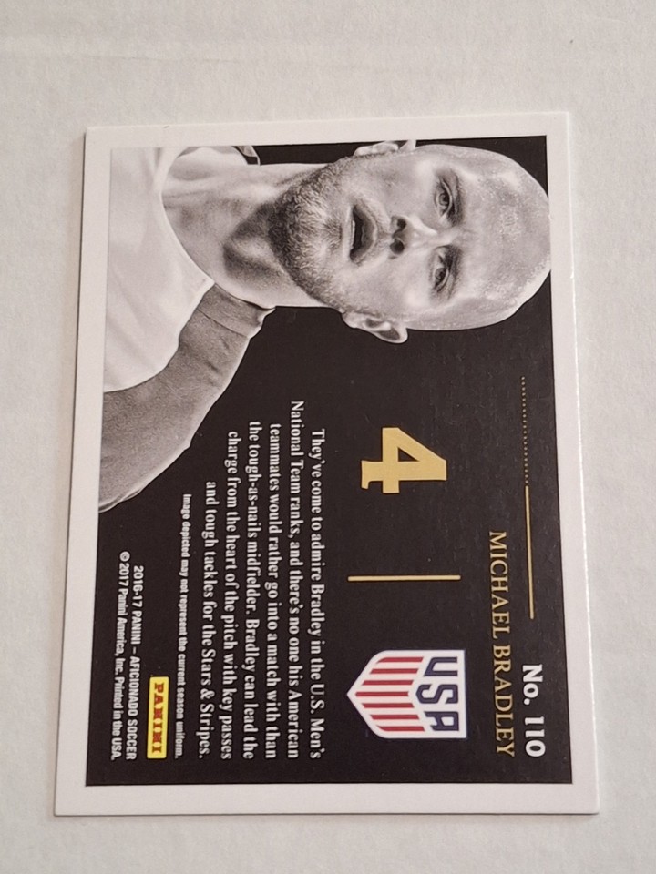 2017 MICHAEL BRADLEY PANINI AFICIONADO TEAM USA SOCCER CARD #110 US ...