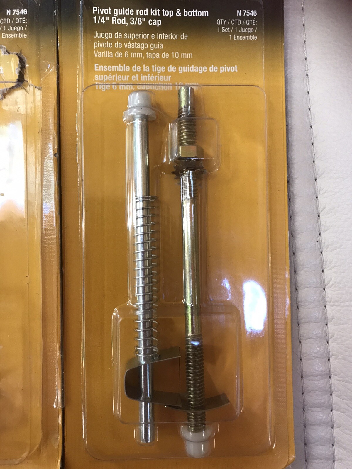 PLPCI Bi-Fold Door Pivot Guide Rod Kit 1/4" Rod, 3/8" Cap N 7546 - 2 ...