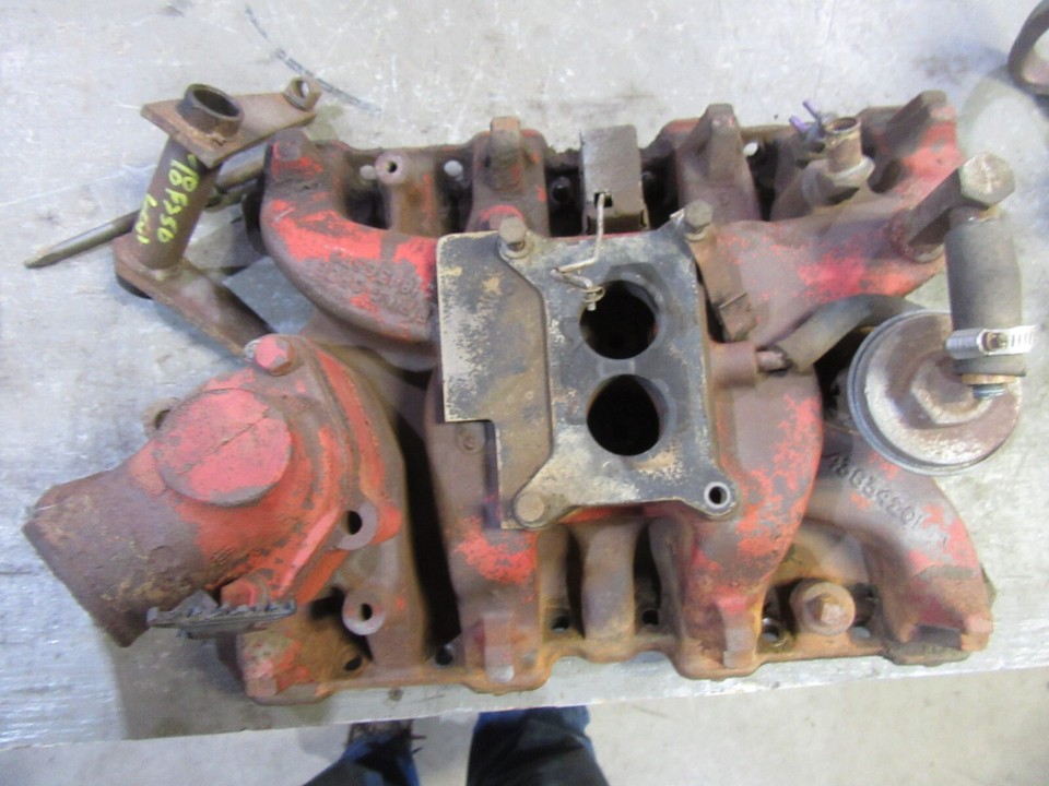 1960s International 345 v8 engine motor 2 barrel intake manifold cast ...