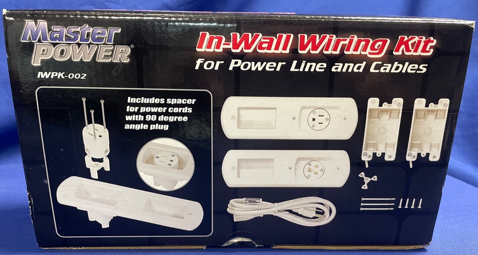 Master Power IWPK-002 White outlet Back Box w/Power Line Wiring Kit-NEW ...