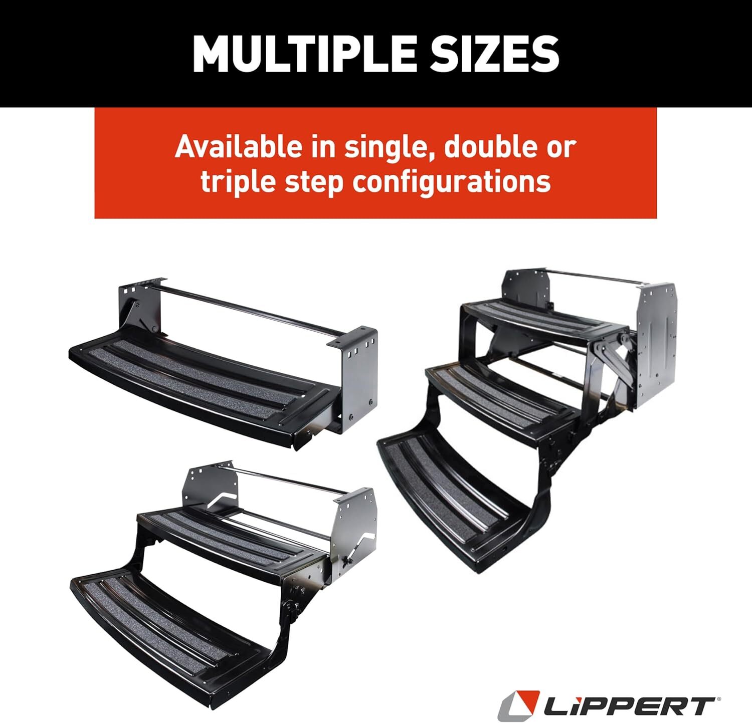 Lippert Radius 24" Manual RV Step Assembly 300 lbs. Anti-Slip Steps ...