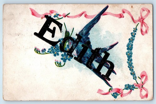 1907 Edith Large Letters Girls Name Flowers Arlington Ohio OH Antique ...