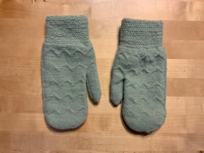 KNIT SAGE GREEN MITTENS 3 | eBay