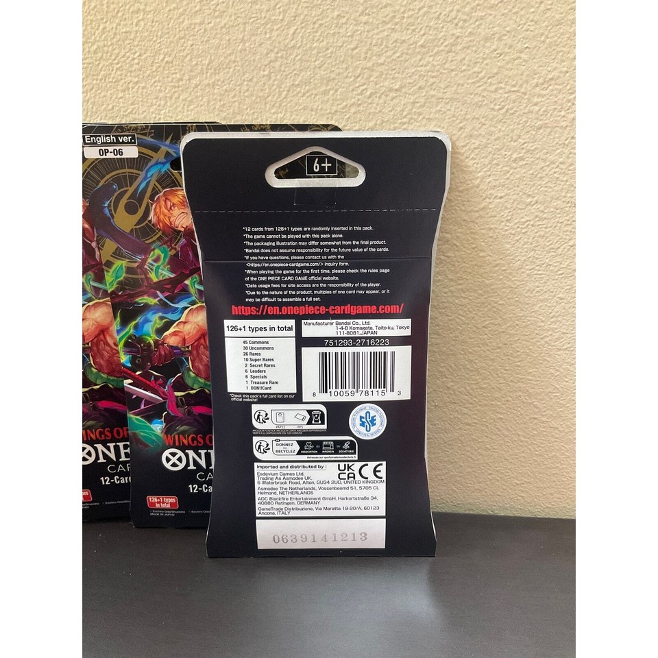 (5) One Piece OP-06 Wings Of The Captain Blister Pack - Sleeved Booster ...