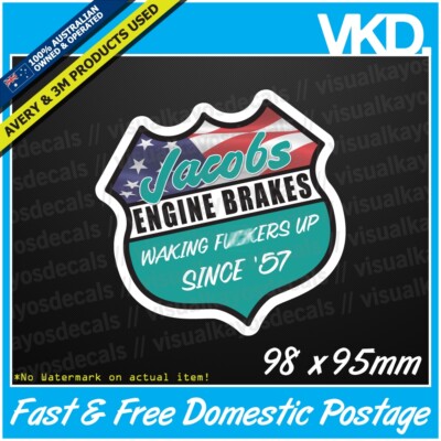 Jacobs Engine Brakes Sticker/Decal - Jake Kenworth Funny Truck Ute 4X4 ...