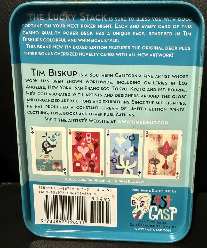 TIM BISKUP : The Lucky Stack Playing Cards Deck (2006) 2nd Ed. in Tin | eBay