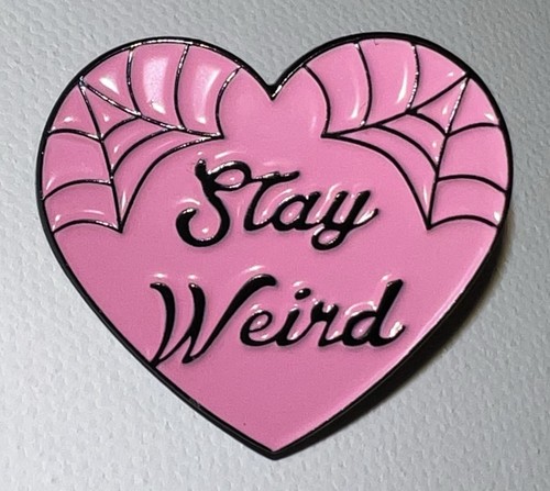 “Stay Weird” Pink Heart Pin Cute Halloween Spiderweb NEW | eBay