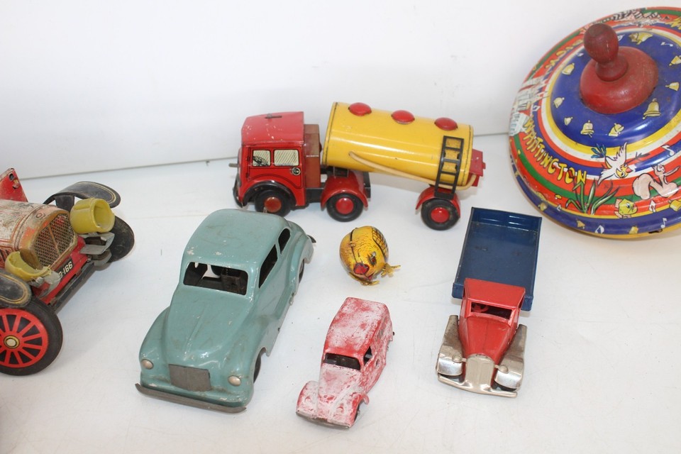 F x7 Vintage Clockwork Toys Inc. Spinning Top, 1960 ALPS Litho Car ...
