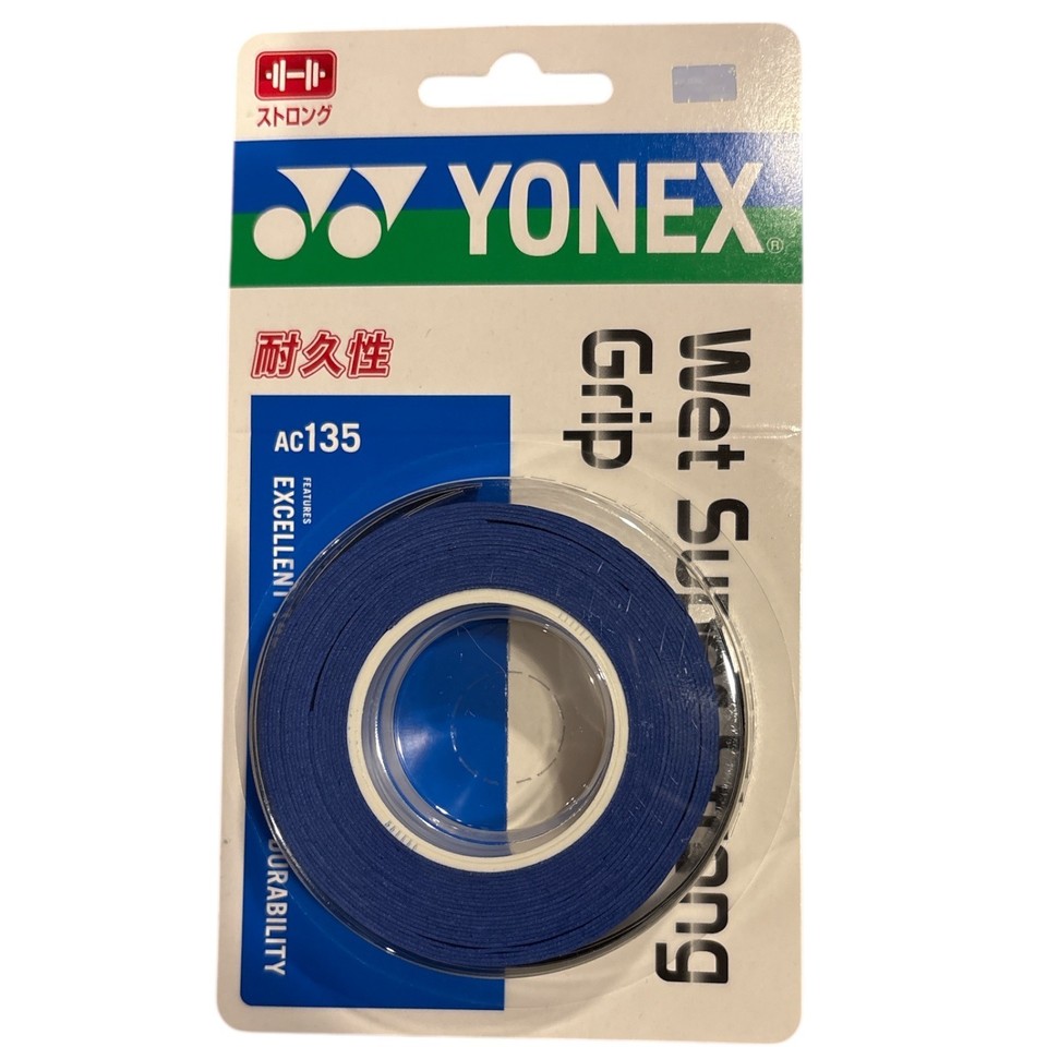 YONEX Durable Overgrip Wet Super Strong Grip AC135-007 Blue 3×3 (9 ...