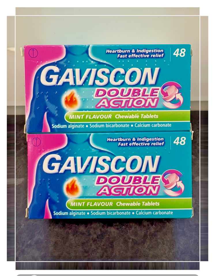 Gaviscon Double Action | Mint Flavour Chewable Indigestion Heartburn ...