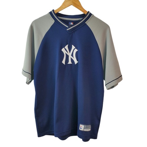 New York Yankees Shirt Men's Large MLB Short Sleeve Logo Arm Patch Blue ...