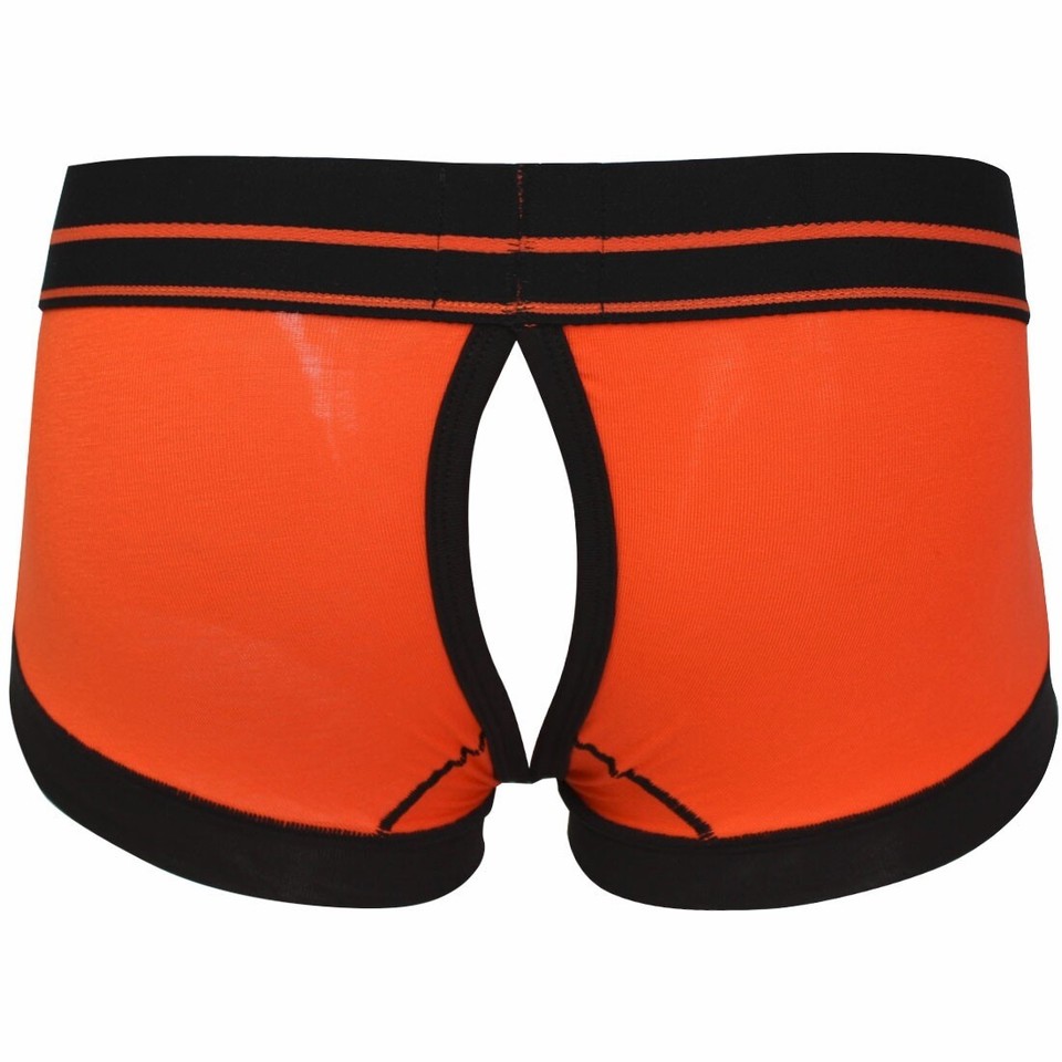 Sexy Men Open Back Boxer Shorts Buckled Pouch Underwear Bikini Briefs ...