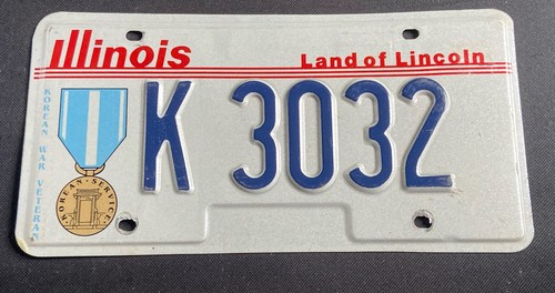Vintage ILLINOIS License Plate - Korean War Veteran - Military Soldier ...