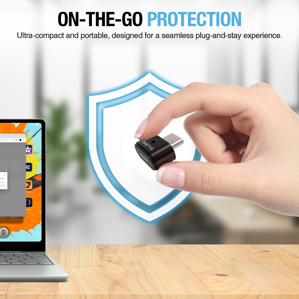 Thetis Nano-C FIDO2 Security Key Hardware Passkey Device with USB Type ...