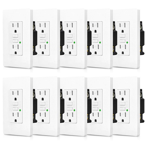 15Amp GFCI Outlet Ground Fault Circuit Interrupters Tamper-Resistant ...