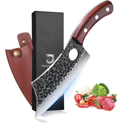 Hackmesser Japanese Viking Messer mit Holzgriff Fleischermesser Profi ...