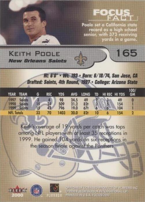 2000 Fleer Focus Keith Poole #165 for sale | eBay