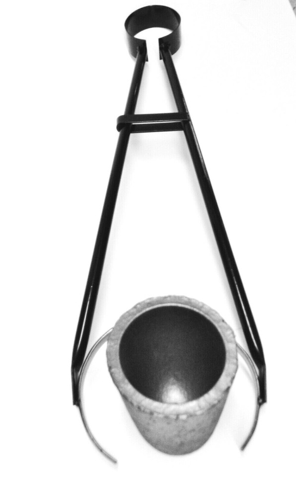 26" Foundry Crucible Flask Tongs with #3 Clay Graphite Crucible Tong ...