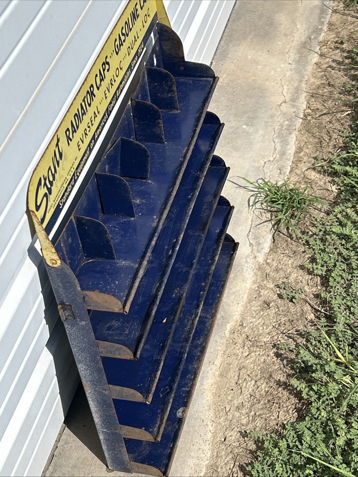 Vintage Metal Display Case with Sign for Stant Radiator Caps & Gasoline ...