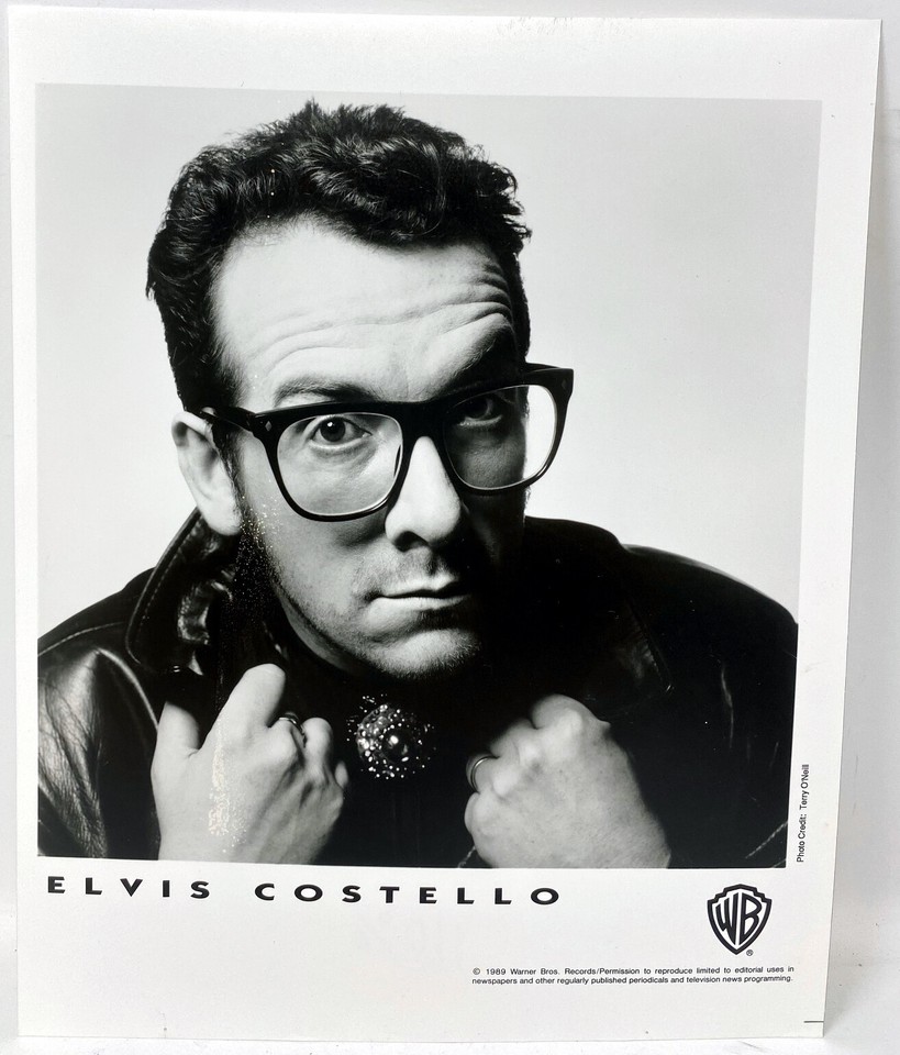 Vintage 1989 Elvis Costello Promo Photo Declan Patrick Aloysius McManus ...