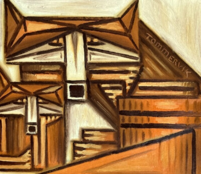 Bored Fox Painting Modern Geometric Abstract Animal Original Artwork ...