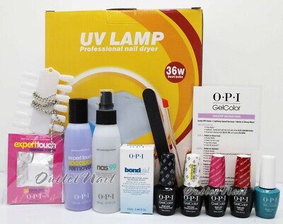OPI Nail Gel Manicure Starter Kit:UV LAMP+Base+Top+B ond+Nas99+Remov ...