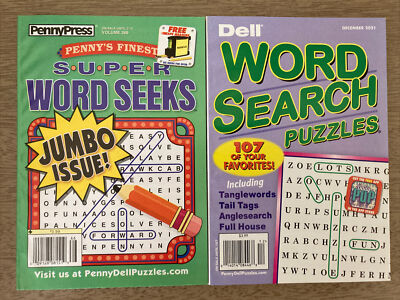 Lot of 2 Dell Penny Press Word Search Puzzle Books Penny's Finest Seek ...