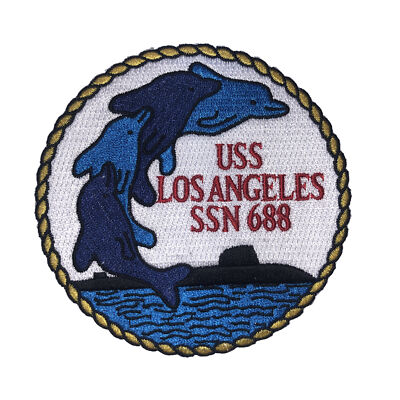 SSN 688 USS Los Angeles- 4” Round Patch - Submarine - Dolphins - Great ...