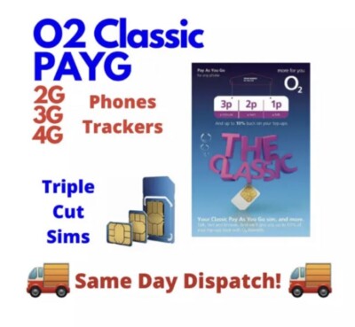 O2 Sim Card - New and Sealed Classic O2 Pay As You Go 02 O2 PAYG | eBay