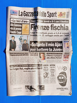 Gazzetta Dello Sport March 21 1997 Fausto Coppi - Fiorentina - Death ...
