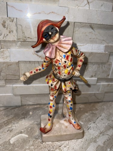 Vintage Italian Venetian Harlequin Jester Figurine Resin Made In Italy ...