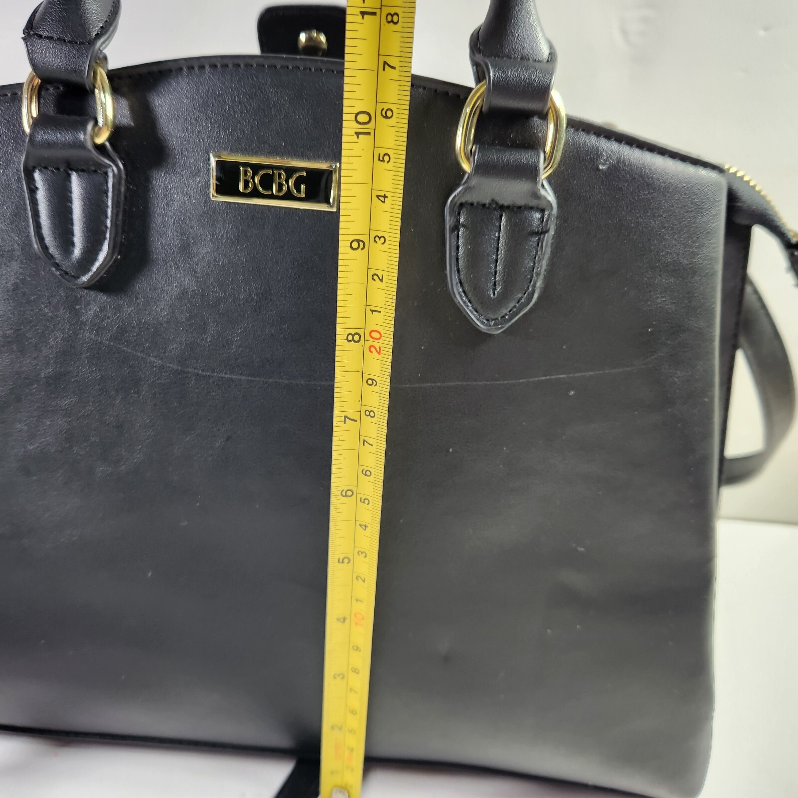 BCBG Purse Shoulder Bag Black with Golden Colour Hardware Polyvinyl ...